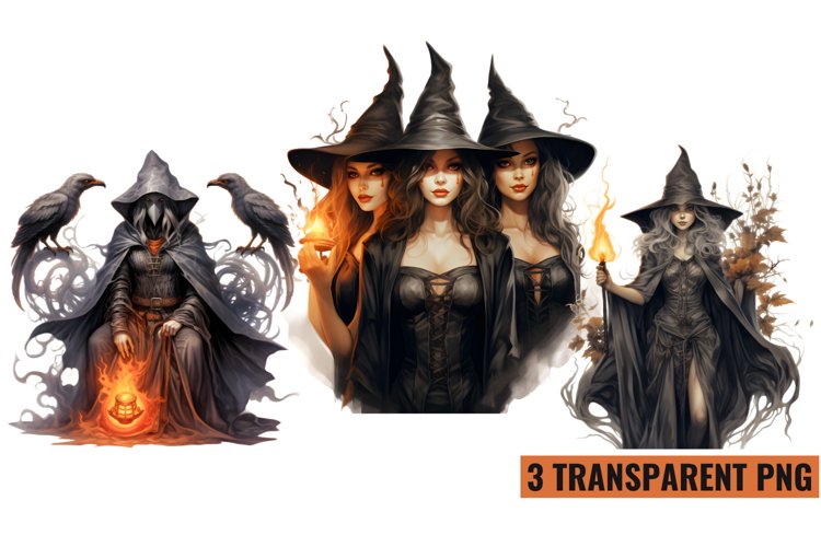Watercolor Halloween Witch sublimation , PNG