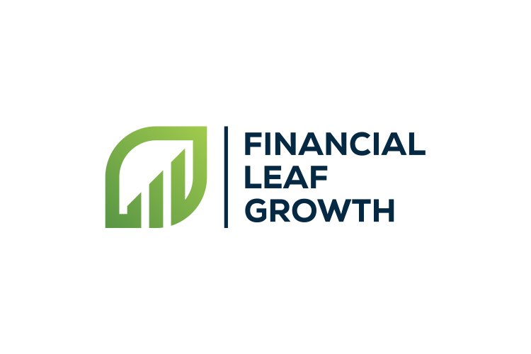 financial growth leaves logo design vector