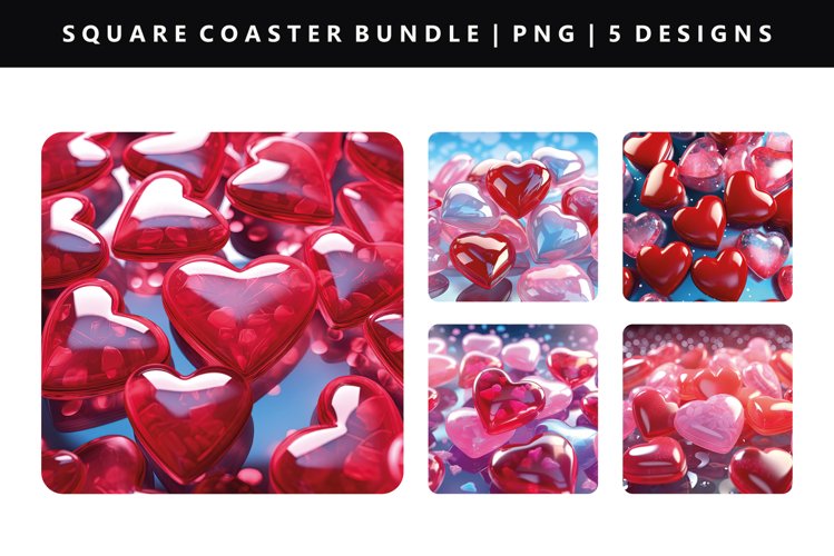 Puff Heart Square Coaster Design | Square Coaster (3279537)