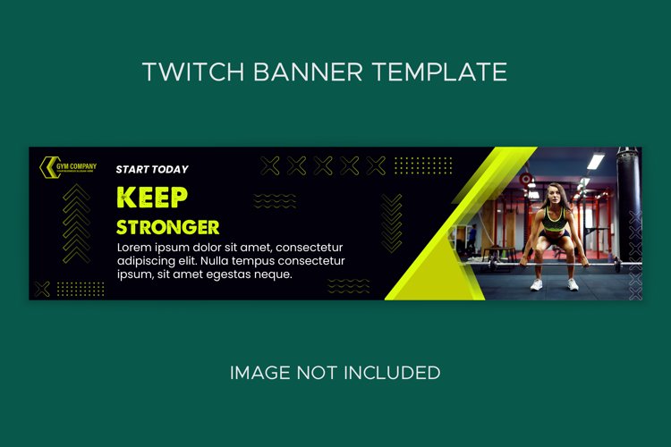 Gym fitness social media twitch banner template