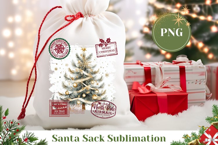Christmas Tree Santa Sack, Cozy Christmas Gift Bag