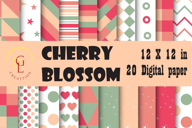 Cherry Blossom Digital paper Japanese clipart spring clipart