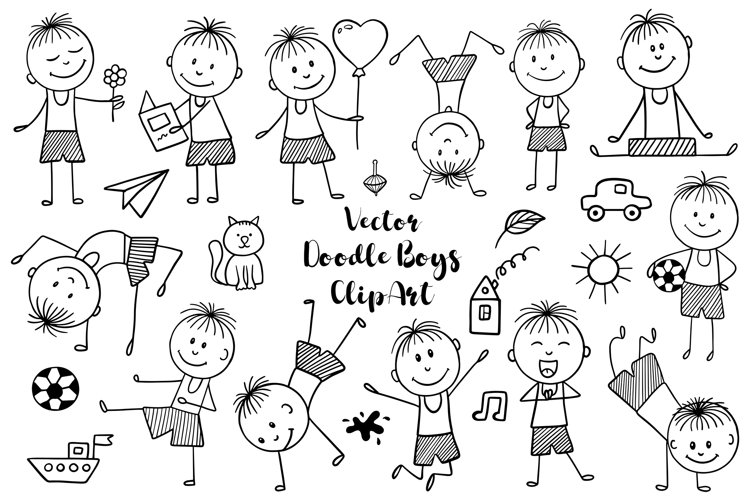 Vector boys clipart, Kids svg, Happy boys ClipArt