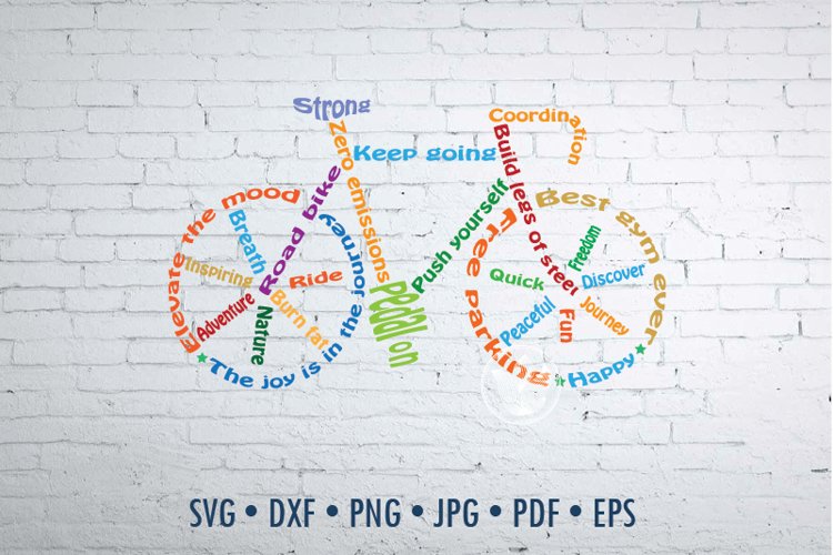 Bicycle Word Art design, Road bike svg, png, eps, dxf (474570) | Cut ...
