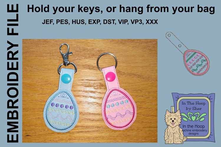 ITH Easter Egg 1 Key Fob - Embroidery Design