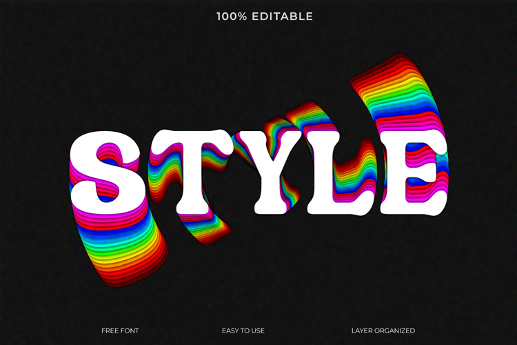 Editable Colorful Wave Style Text Effect