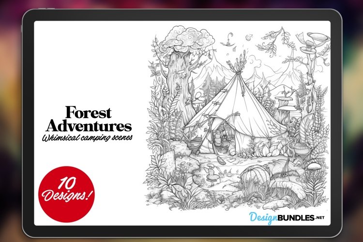 Procreate, whimsical colouring projects, forest adventures