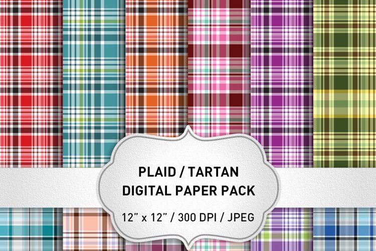 Plaid Digital Paper Pack / Plaid Graphics and Backgrounds (43195 ...