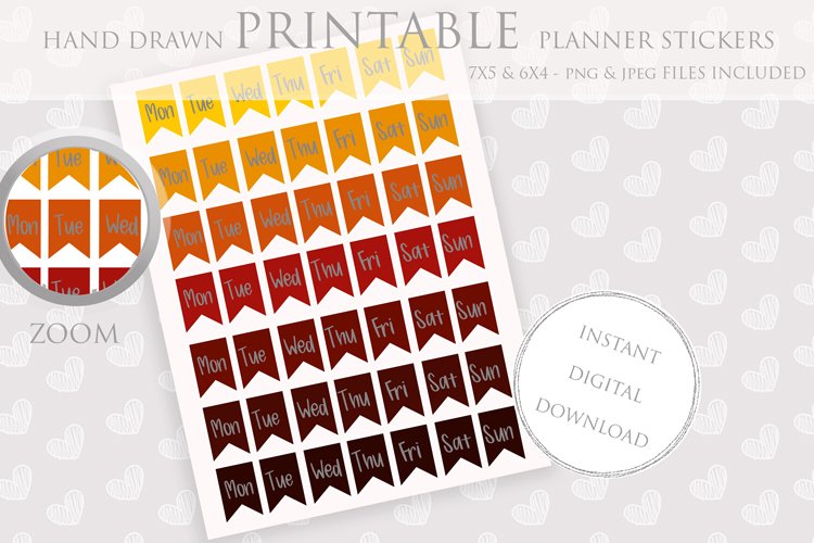 Printable Planner Stickers Page Tab - Flag - Fall (358725)