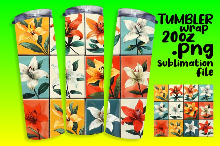 Vibrant Blossom Bonanza 20oz Tumbler Wraps - (3870252)