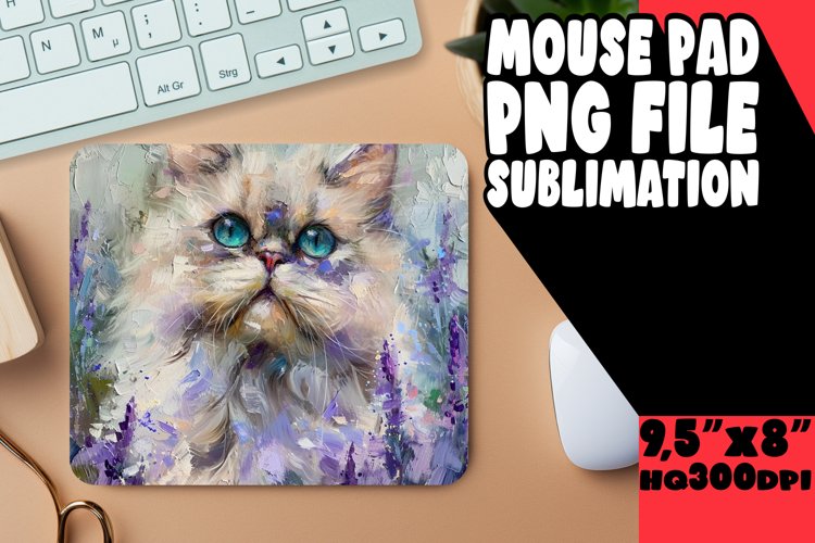 Whimsical Cat Sublimation Mouse Pad