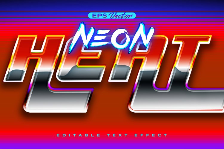 Retro shiny Y2K editable text effect neon heat with futurist