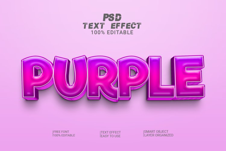 Purple 3d Editable Text Effect Style (2620336)