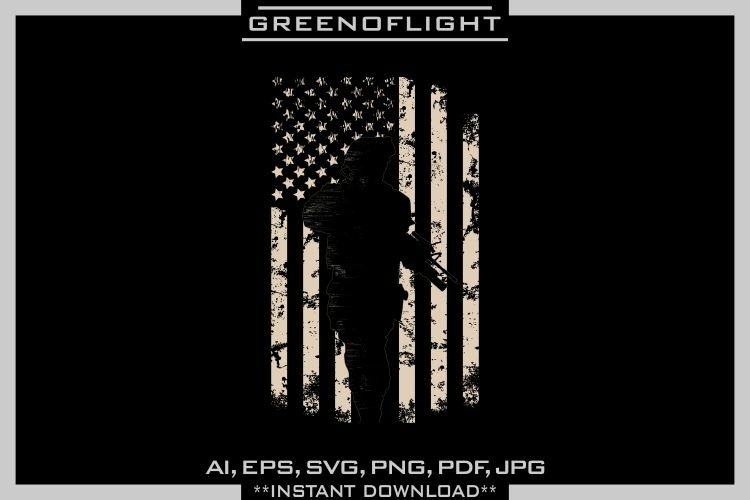 Military flag design illustration - Patriot flag - Army svg