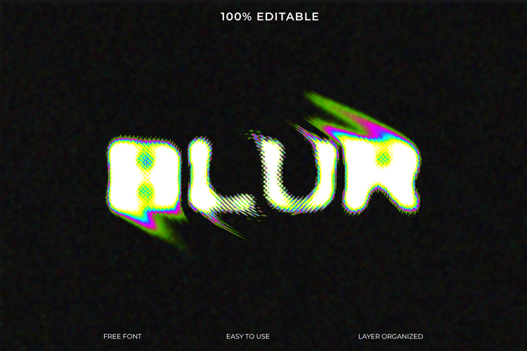 : Editable Blur Glitch Text Effect