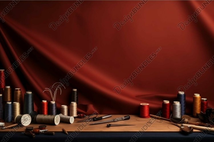 Minimalistic Tailor mockup background. Generate Ai