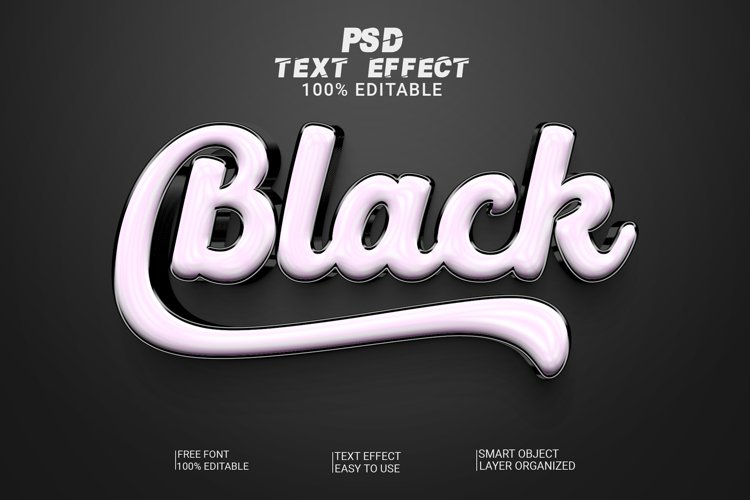 Black PSD text effect style file