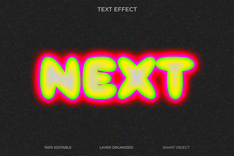 Neon Glow Text Effect Template Next Vibrant and Bold Design