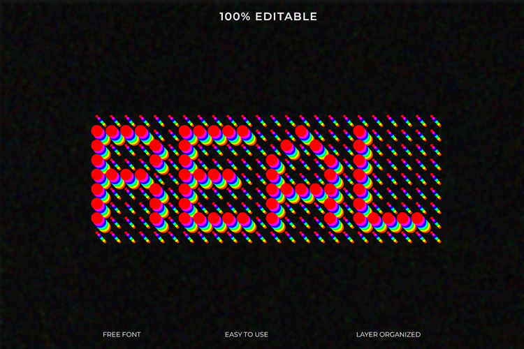 Editable REAL Text Effect with Colorful Dotted Design