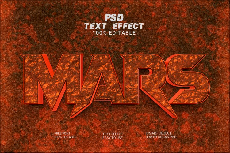 Mars 3d Editable Text Effect Style