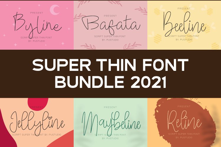 Bundle Super Thin Script - Hairline Font 2021 (1207934) | Single Line ...