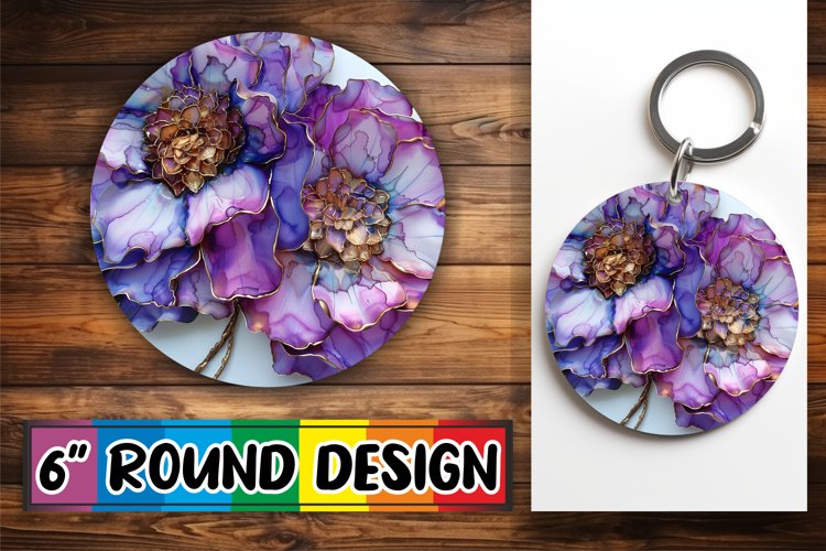 Radiant Gold Blossom Sublimation Pendants