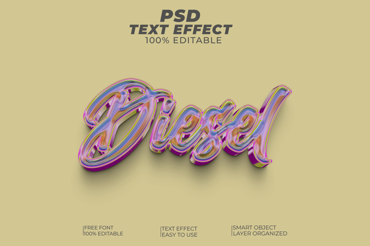diesel 3D Glossy Text Effect Template