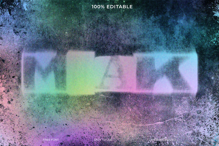 Editable MAK Text Effect with Soft Gradient and Abstract
