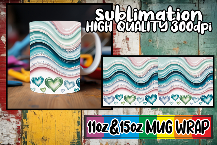 Beautiful sunsets sublimation mug wrap, Pattern