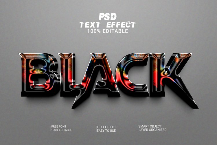 3d Text Effect Style Black (2197336)