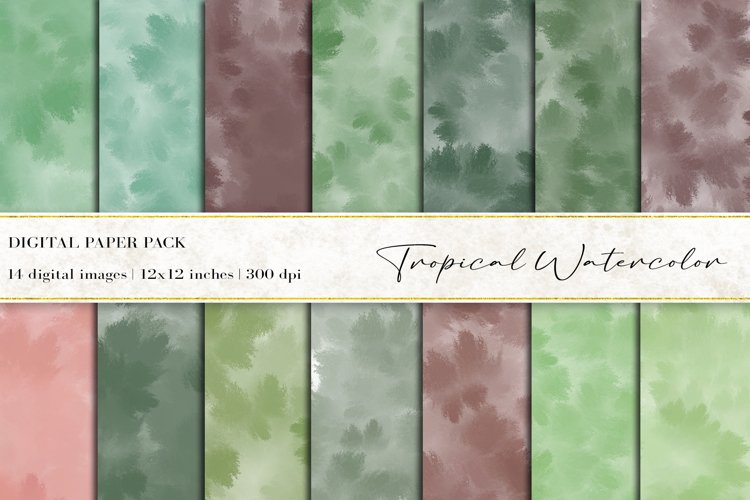 Tropical Watercolor Digital Papers (1989817)