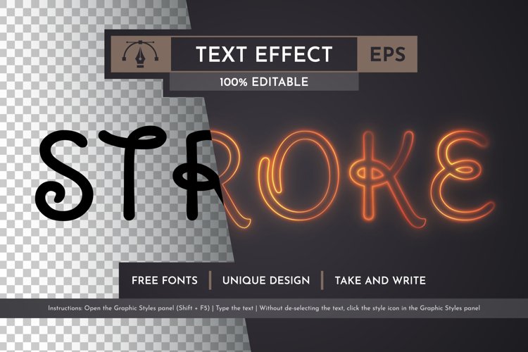 Shine Stroke Editable Text Effect, Graphic Style