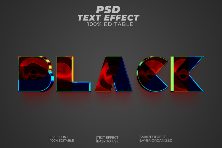 Black 3d Text Effect Style (5393751)