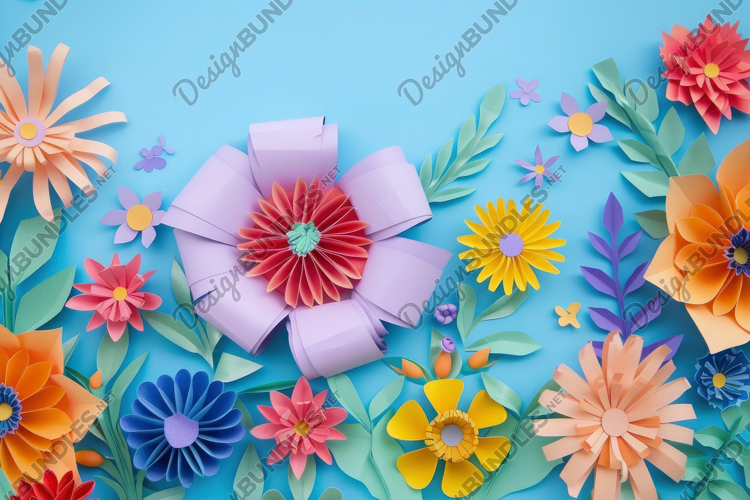Colorful Paper Flowers Background Wallpaper (5500492)