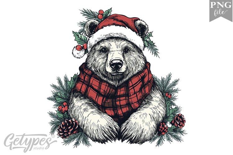 Christmas Bear Clipart - High Quality 300 Dpi