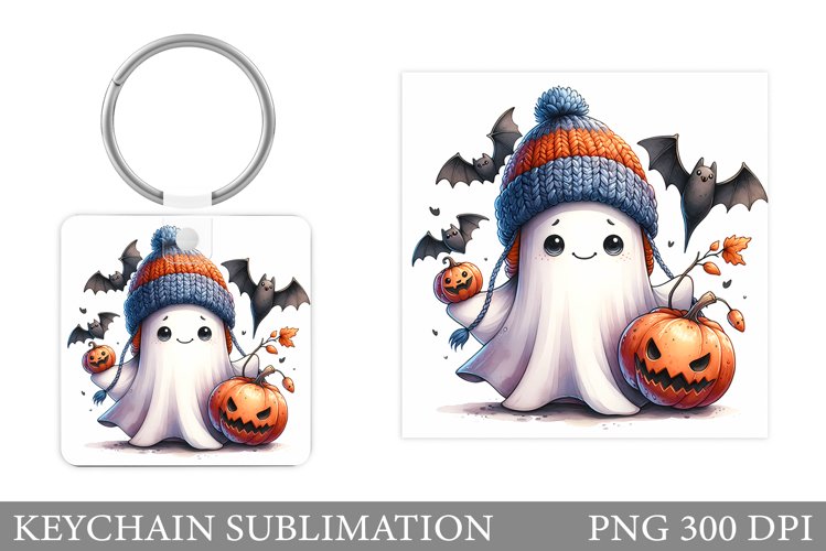 Cute Ghost Keychain Design. Cute Halloween (4344113)