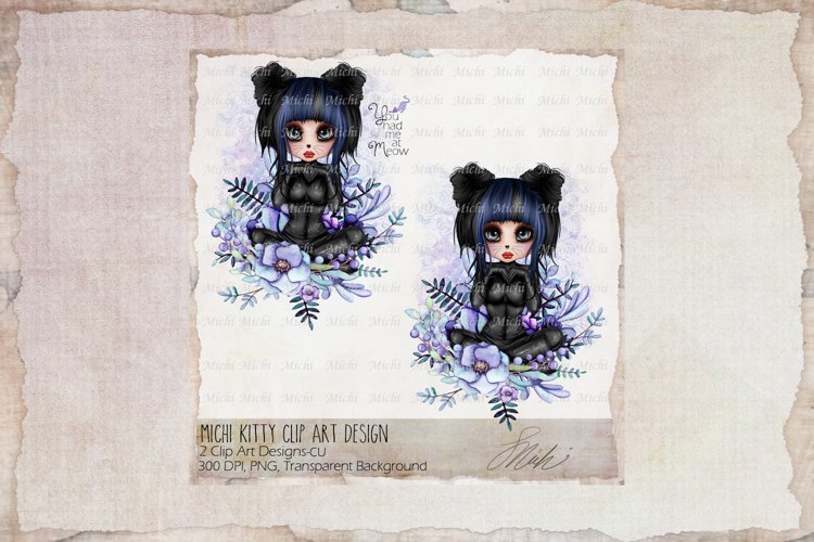 Michi Kitty Cat Clip Art Design, original art