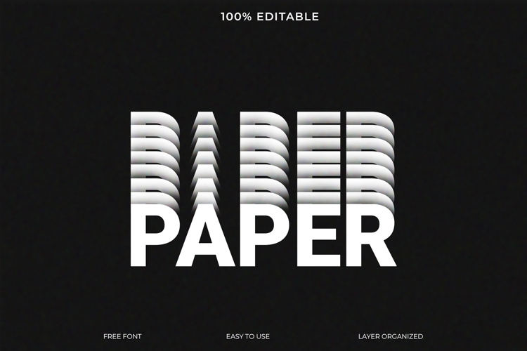 Modern Typography Design: Paper with Layered Effect