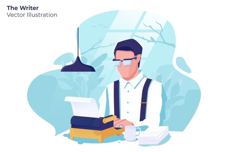 The Writer - Vector Illustration