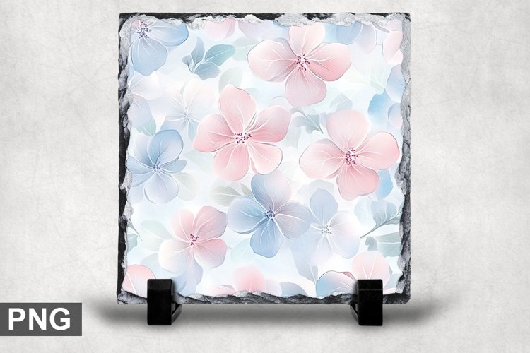 Pastel Flowers Square Sublimation Slate Design