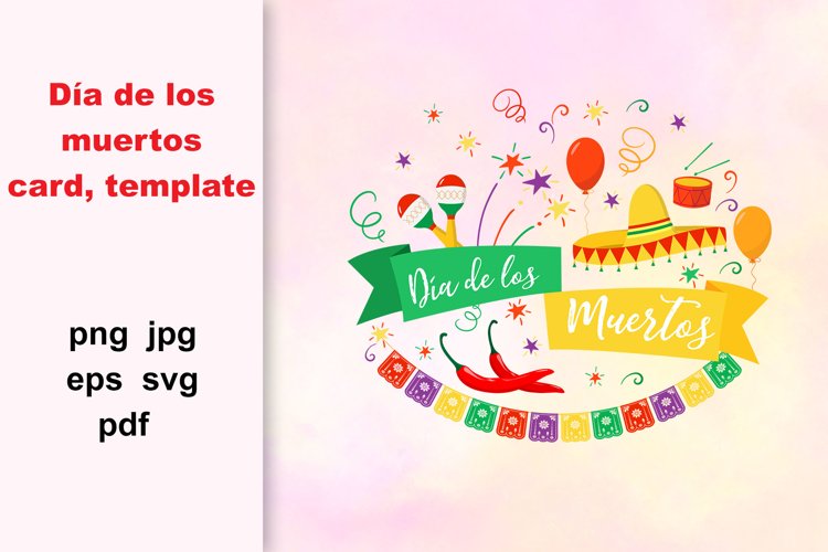 Dia De Los Muertos Poster With Mexican Festive Elements 