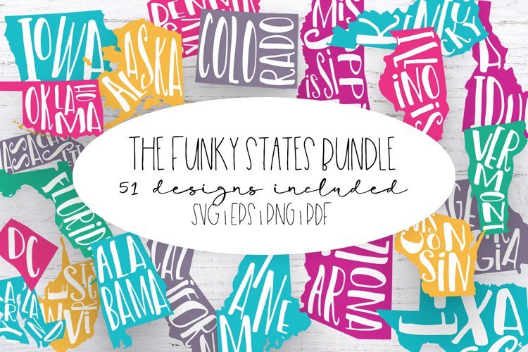 United States SVG Bundle - Funky State Designs (401273)