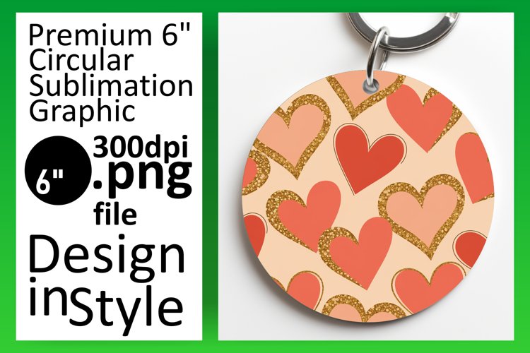Bright Round Design for Sublimation , Heart (5099876)