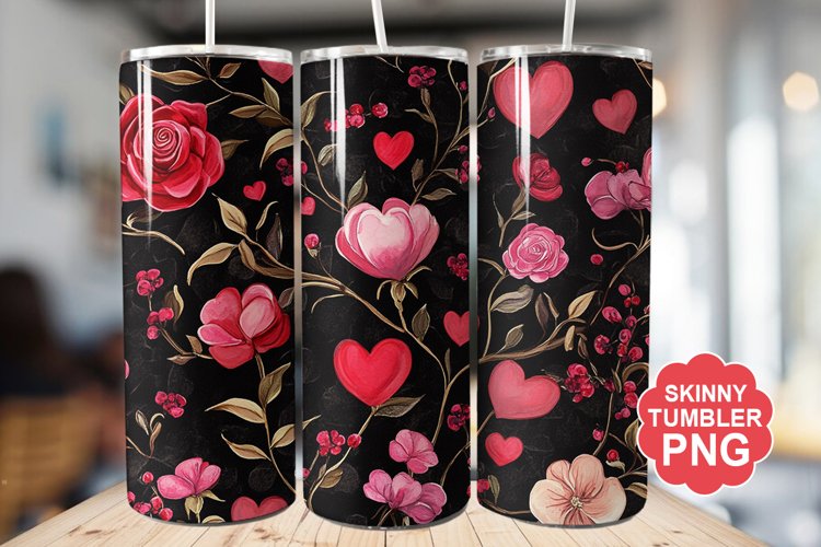 Valentine Pattern Seamless Tumbler | Valentine Tumbler Wrap