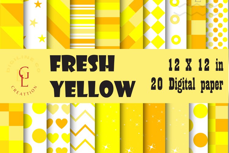 Fresh Yellow Digital paper summer clipart sunshine scrapbook