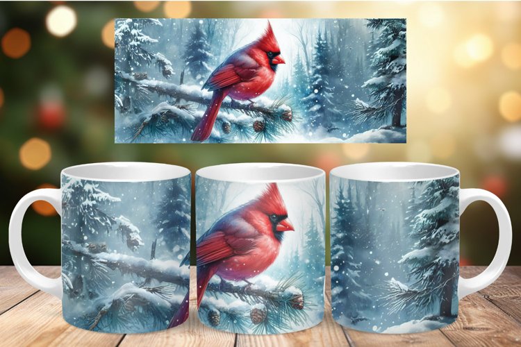 Mug Wrap Sublimation - cardinal bird (4870324)