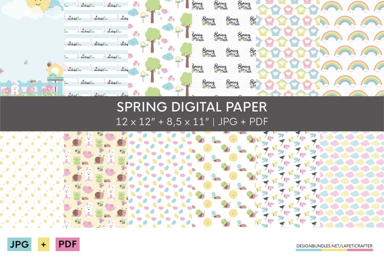 Scrapbook paper packs with spring and summer patterns
