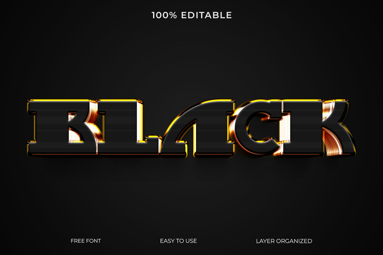 Shiny Black Text Effect