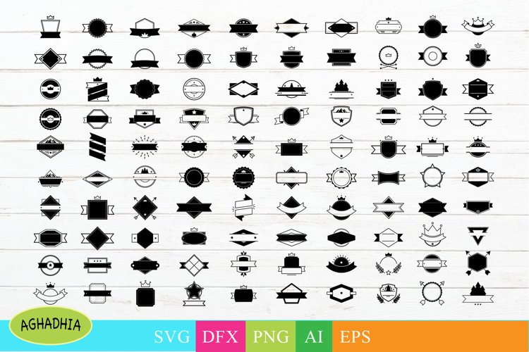 100 Badges and Frames Bundle, Labels/ Logo Kit (170743)