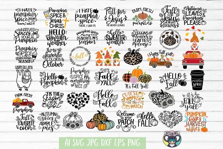 Autumn svg, Hello Fall svg, Pumpkin svg, Sunflower svg (1432506) | Cut ...